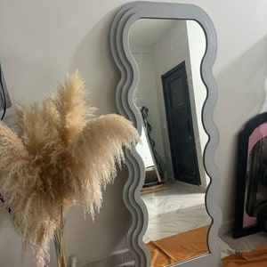 Floor Wavy Full Length Mirror - Curvy Full Body Mirror - Asymmetrical ...