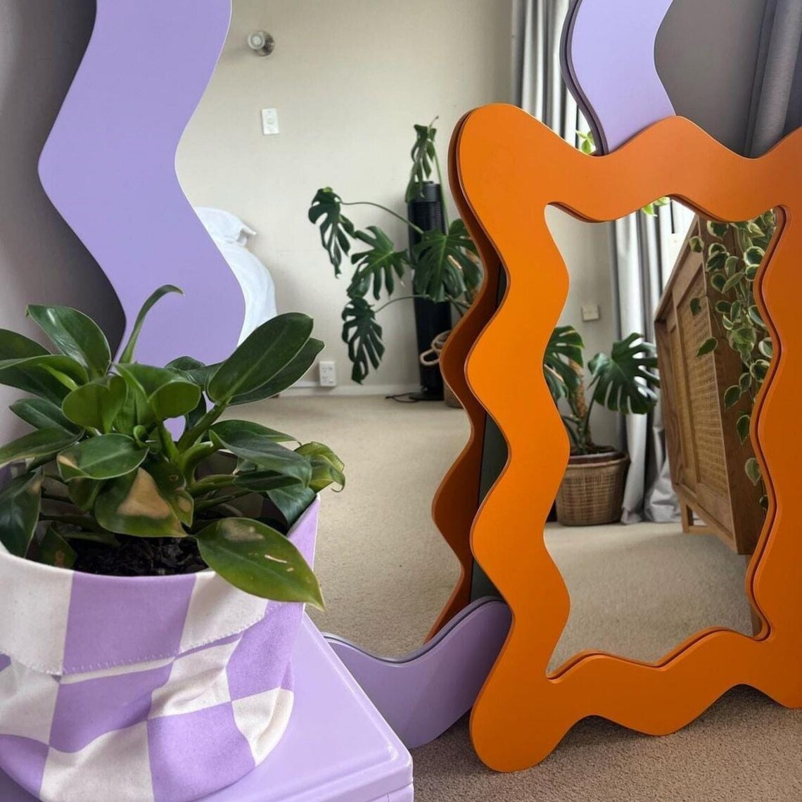 Curvy Full Length Arch Mirror Irregular Tall Mirror Full Length Mirror ...
