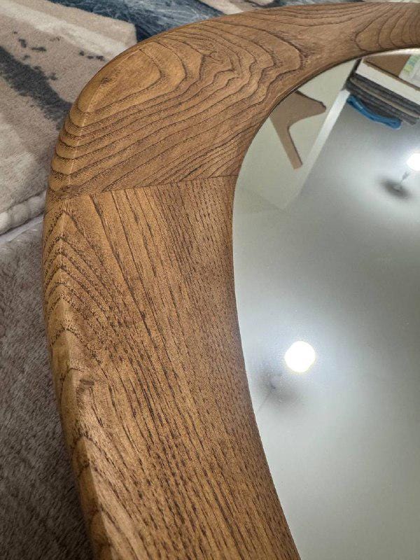 Walnut Wavy Floor Full Length Mirror - Wooden Mid Century Modern Tall ...
