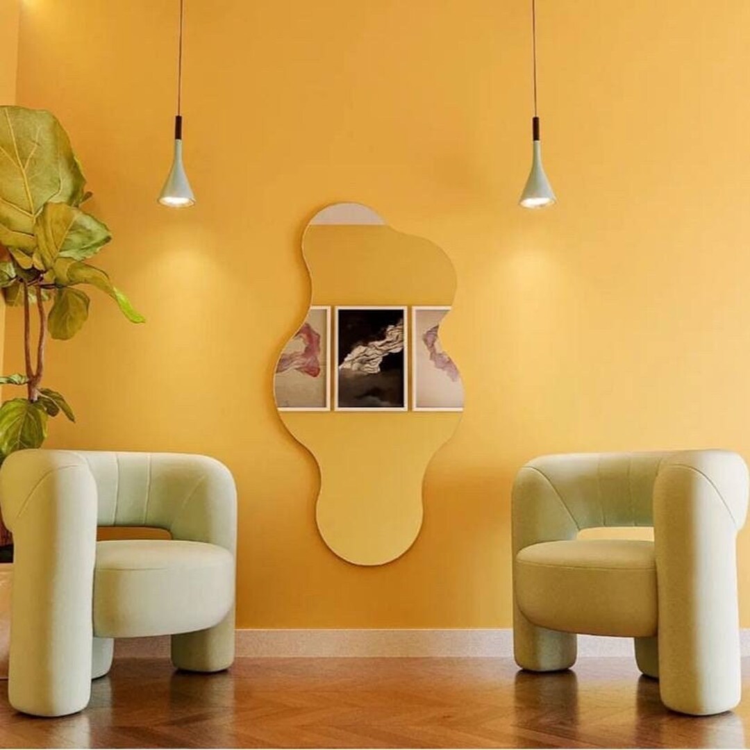 Wavy Full Length Mirror - Irregular Full Size Wall Mirror ...