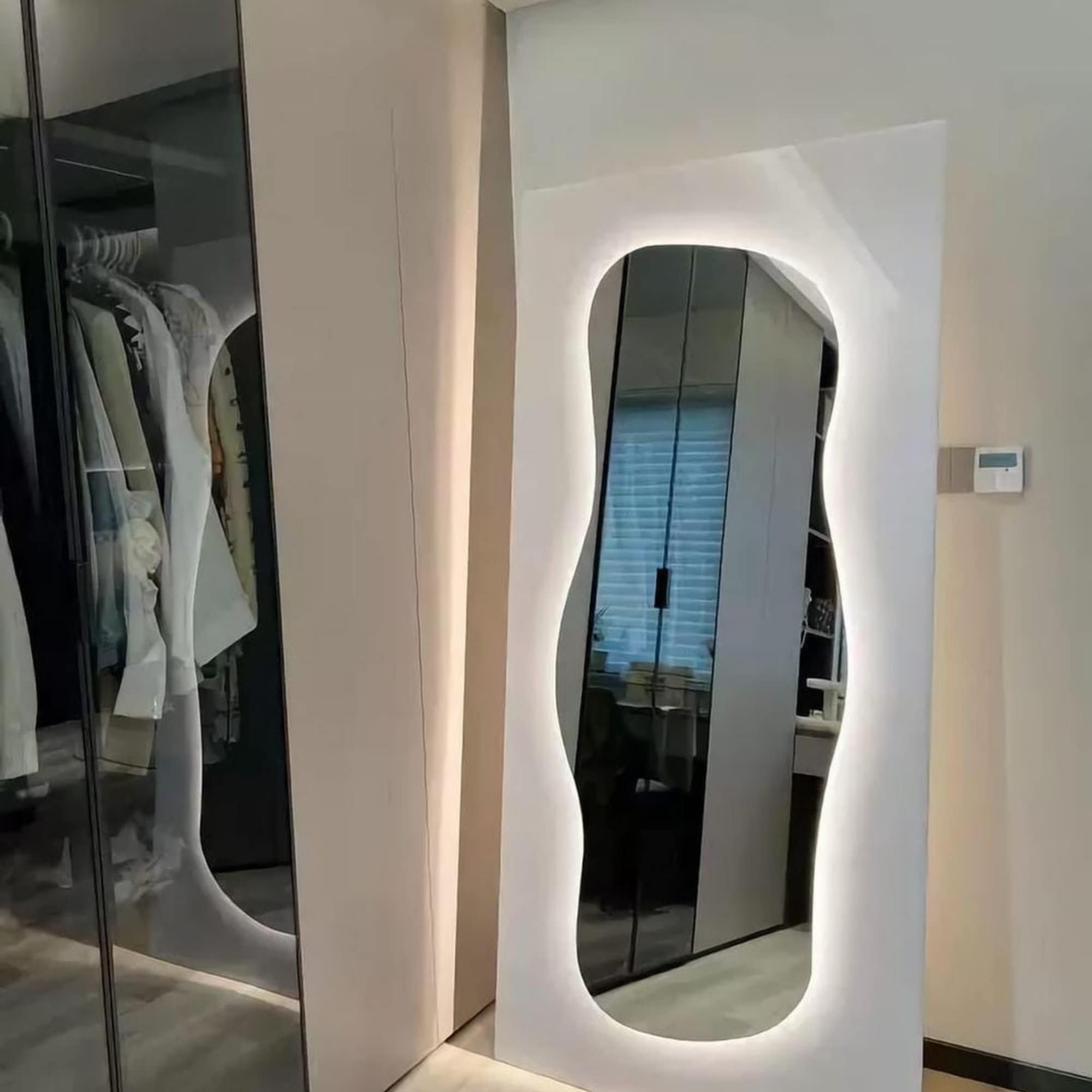 Led Floor Full Length Arch Tall Mirror Iregular Large Decor Mirror Led ...
