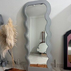 Floor Wavy Full Length Mirror - Curvy Full Body Mirror - Asymmetrical ...