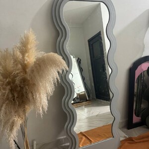 Floor Wavy Full Length Mirror - Curvy Full Body Mirror - Asymmetrical ...