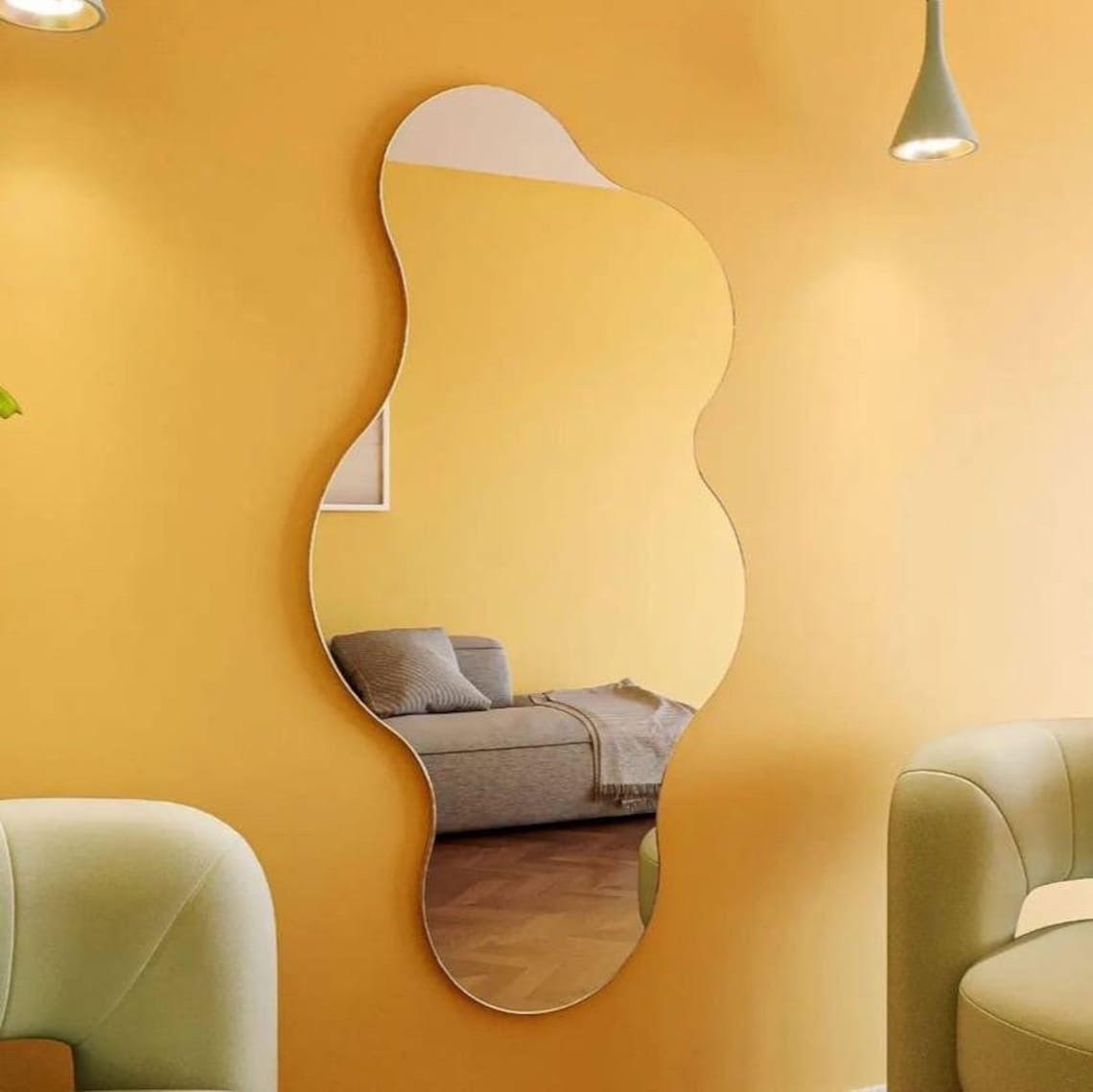 Wavy Decorative Wall Long Mirror Irregular Mirror - Etsy