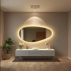 Asymmetrical Led Mirror for Bathroom - Water Drop Led Light Wall ...
