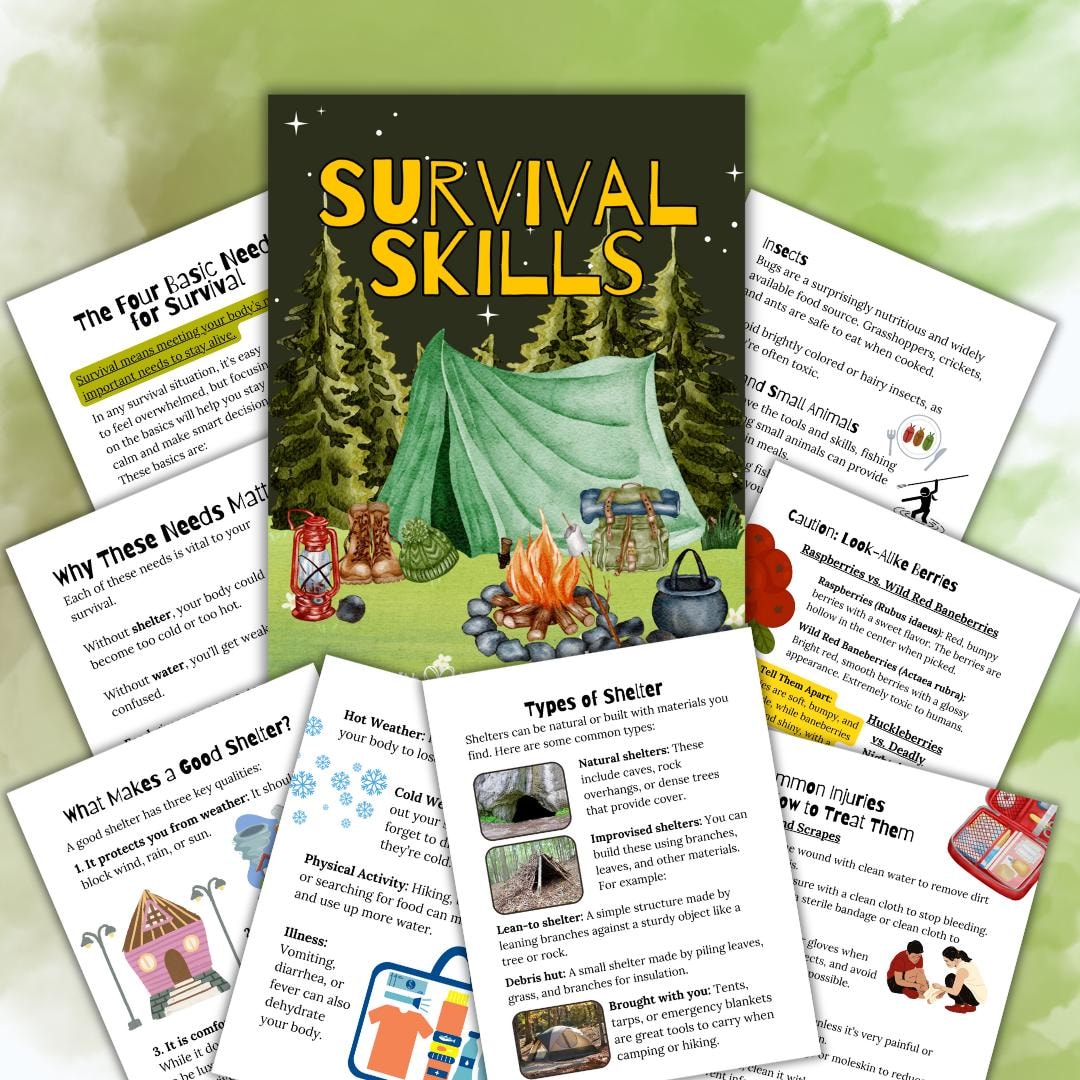 Survival Skills Homeschool Study Unit | Digital Download Curriculum - Etsy