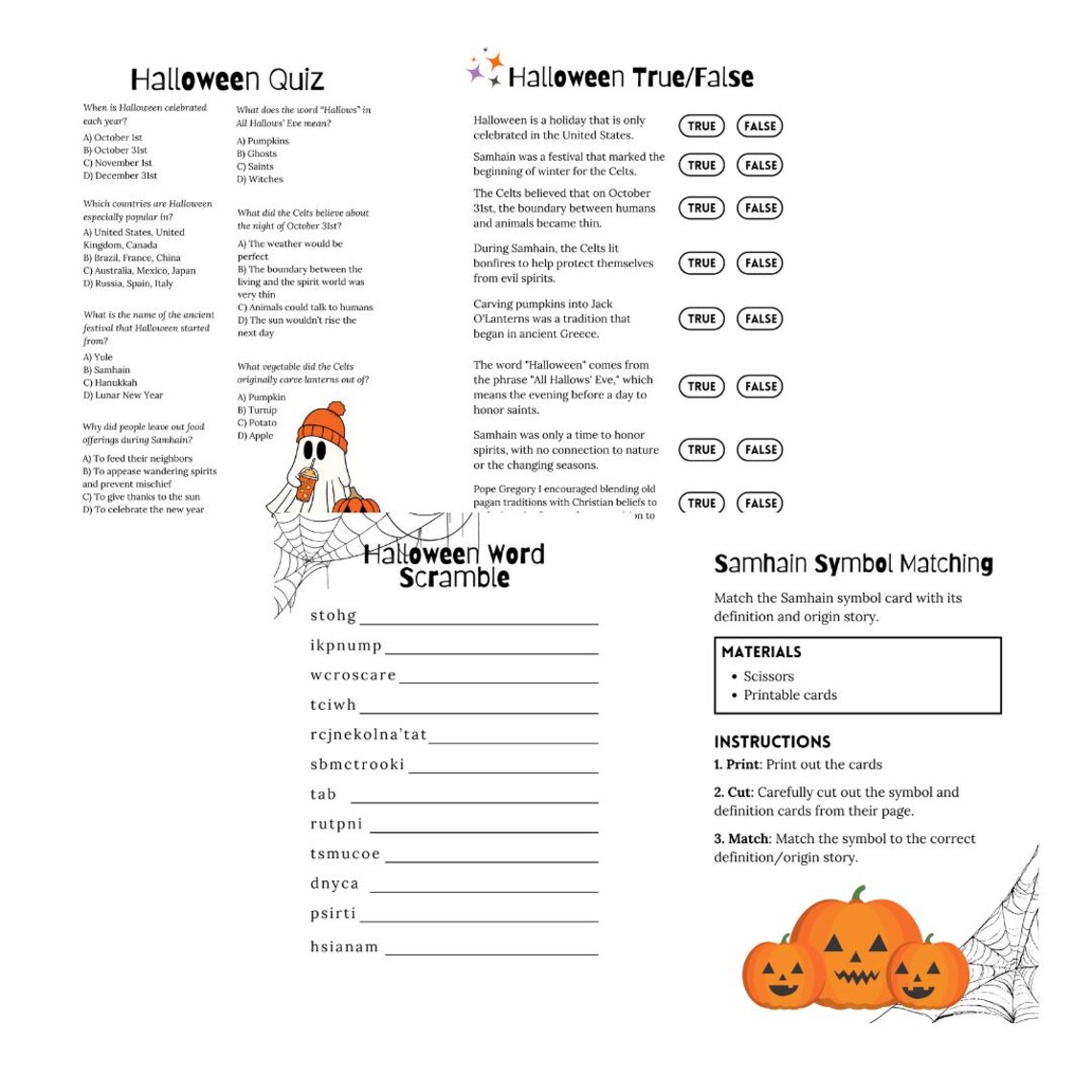 Halloween | Holiday | Homeschool Study Unit | Digital Download ...