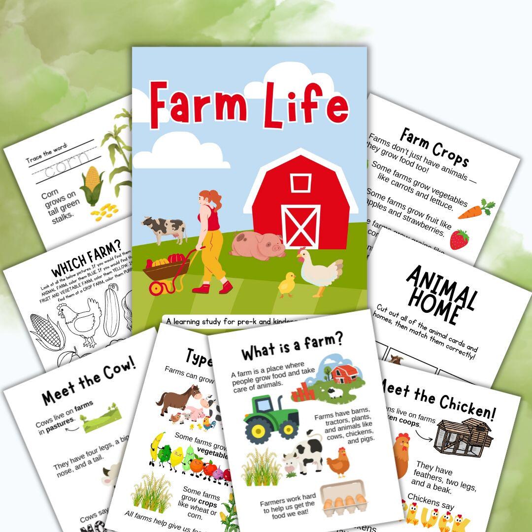 Farm Study for Pre-k & Kindergarten | Animal Nature Lesson | Homeschool ...