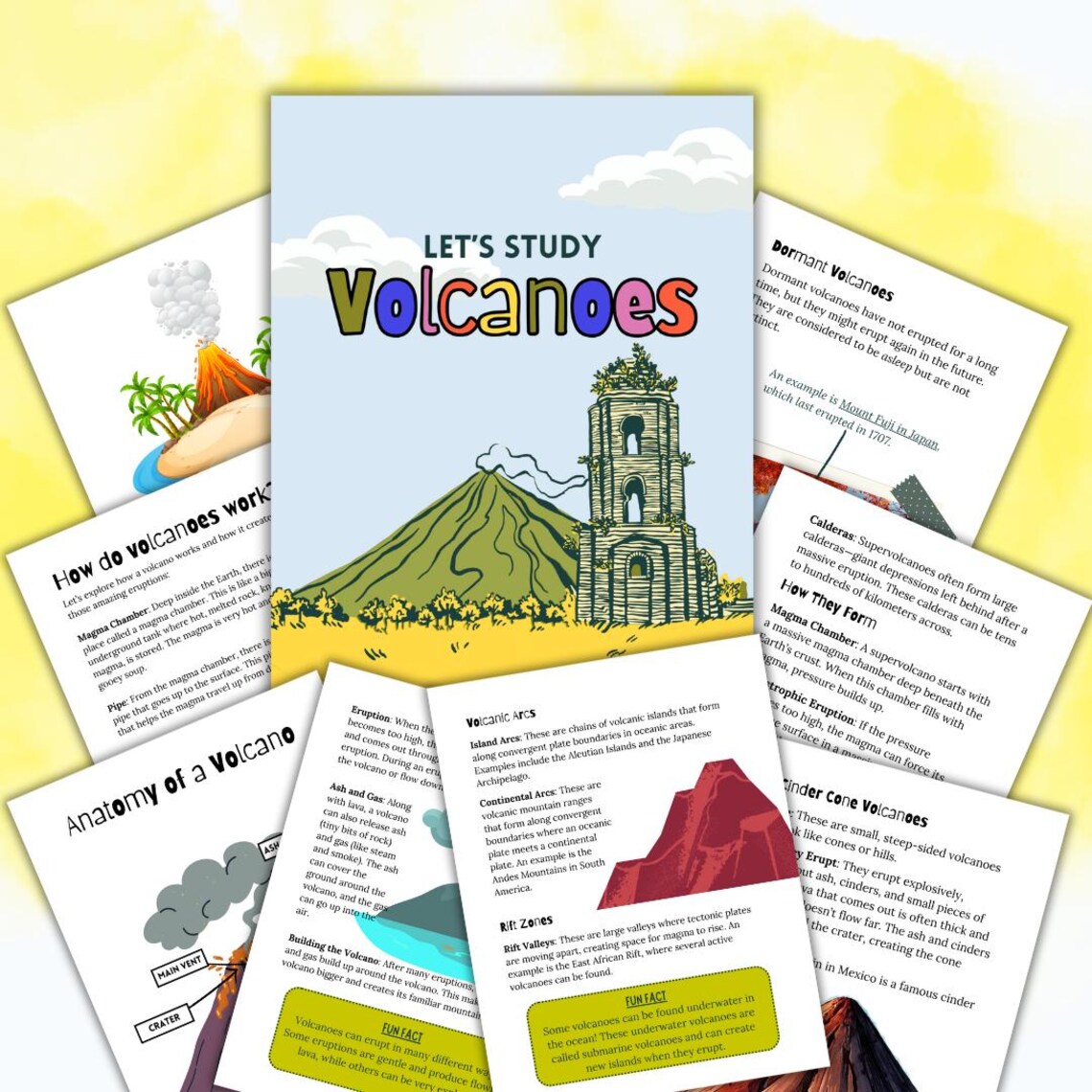Volcanoes Homeschool Study Unit | Digital Download Curriculum - Etsy