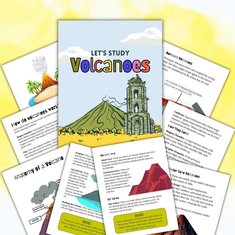 Volcanoes Homeschool Study Unit | Digital Download Curriculum - Etsy