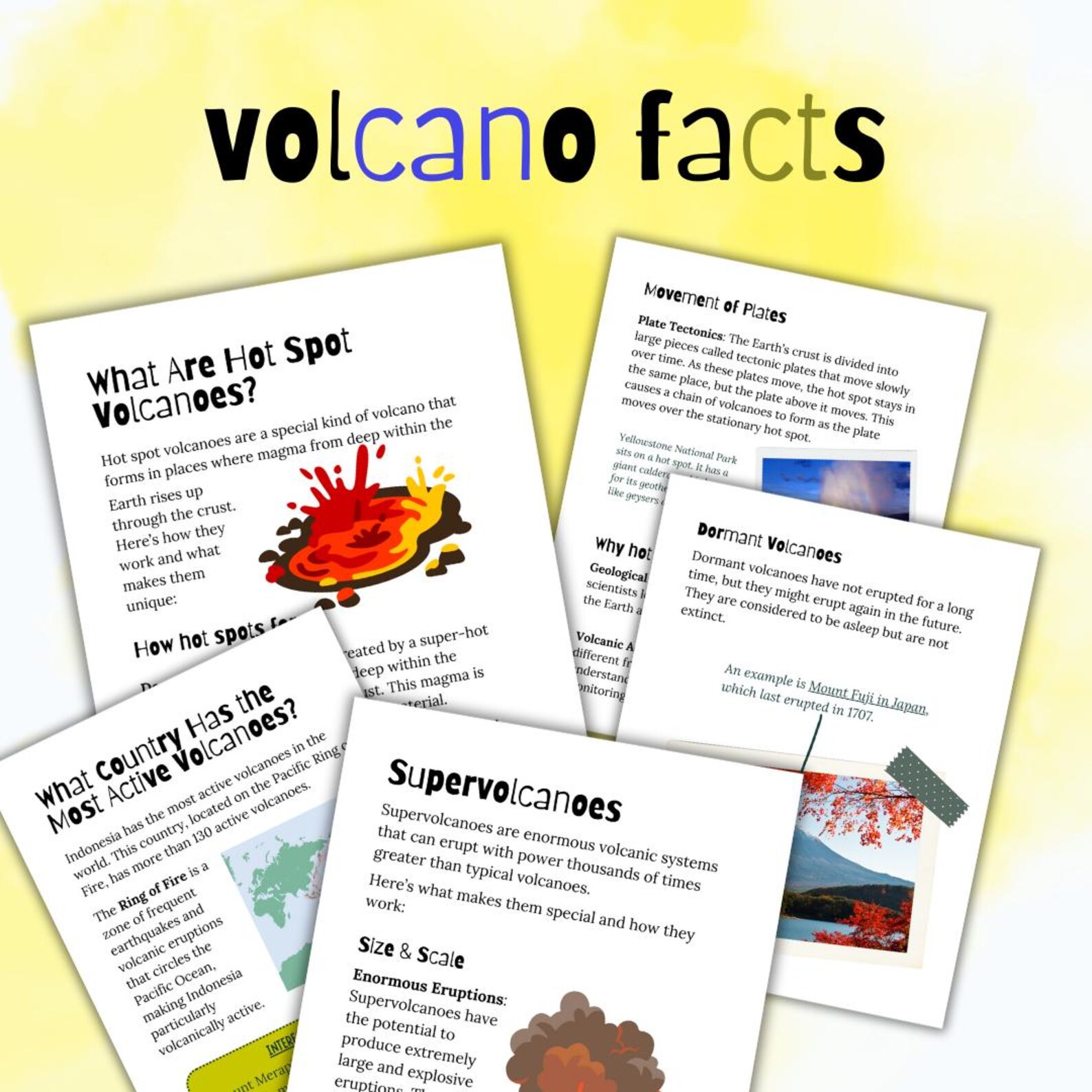 Volcanoes Homeschool Study Unit | Digital Download Curriculum - Etsy