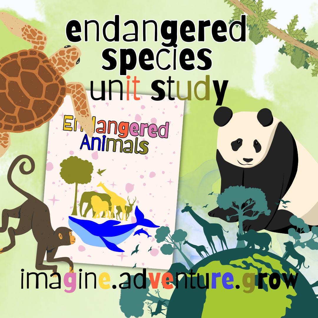 Endangered Animals Homeschool Study Unit | Digital Download Curriculum ...