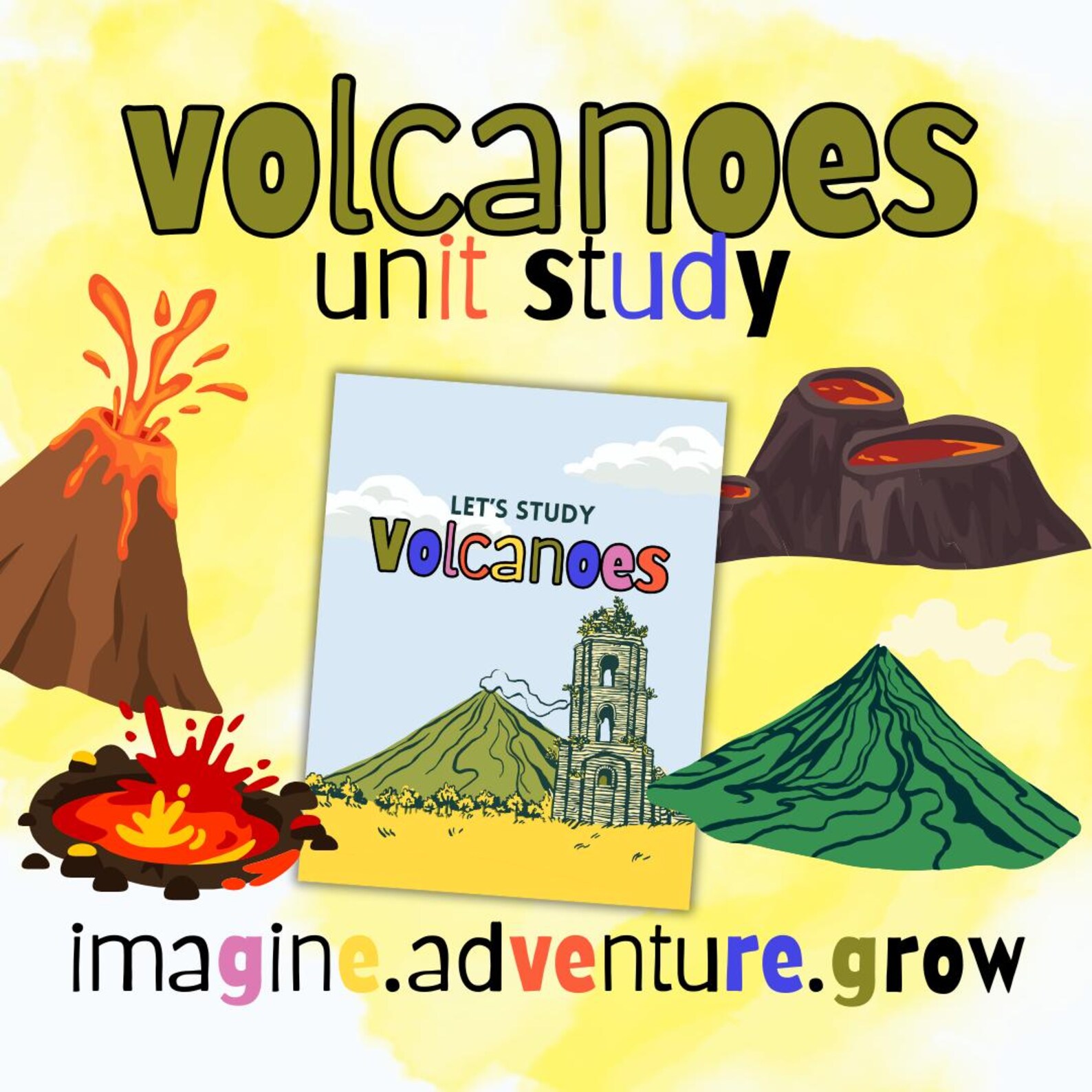 Volcanoes Homeschool Study Unit | Digital Download Curriculum - Etsy