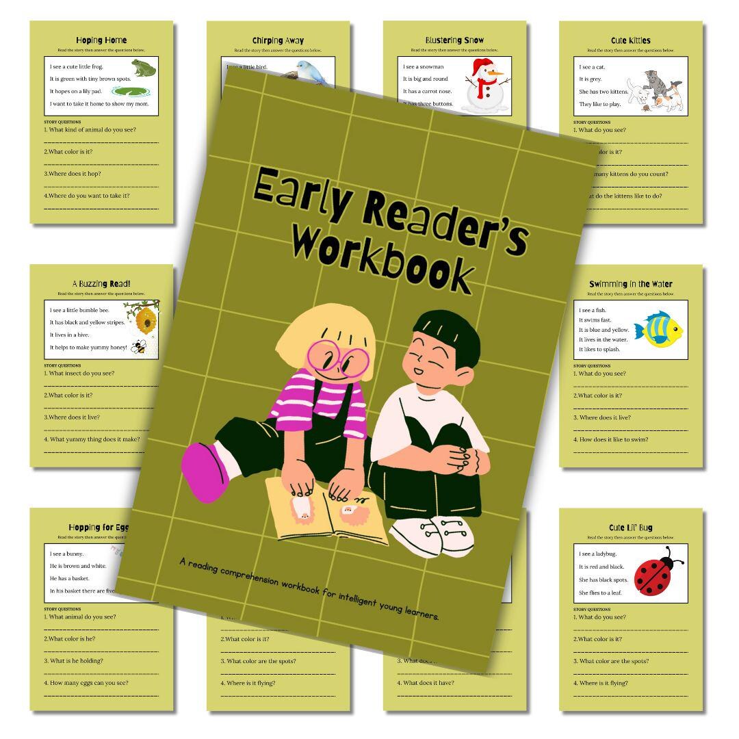 Early Readers Printable Workbook | Homeschool Reading Comprehension ...