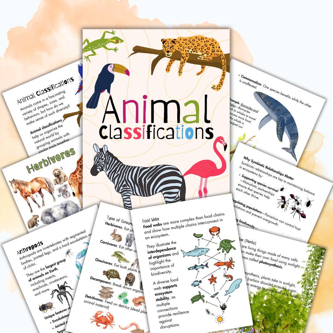 Animal Classifications Homeschool Study Unit | Digital Download ...