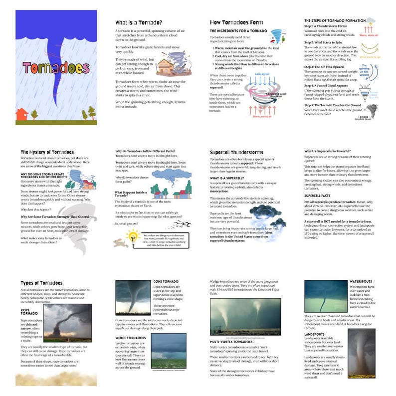Tornadoes Homeschool Study Unit | Life Skills Digital Download Curriculum - Etsy