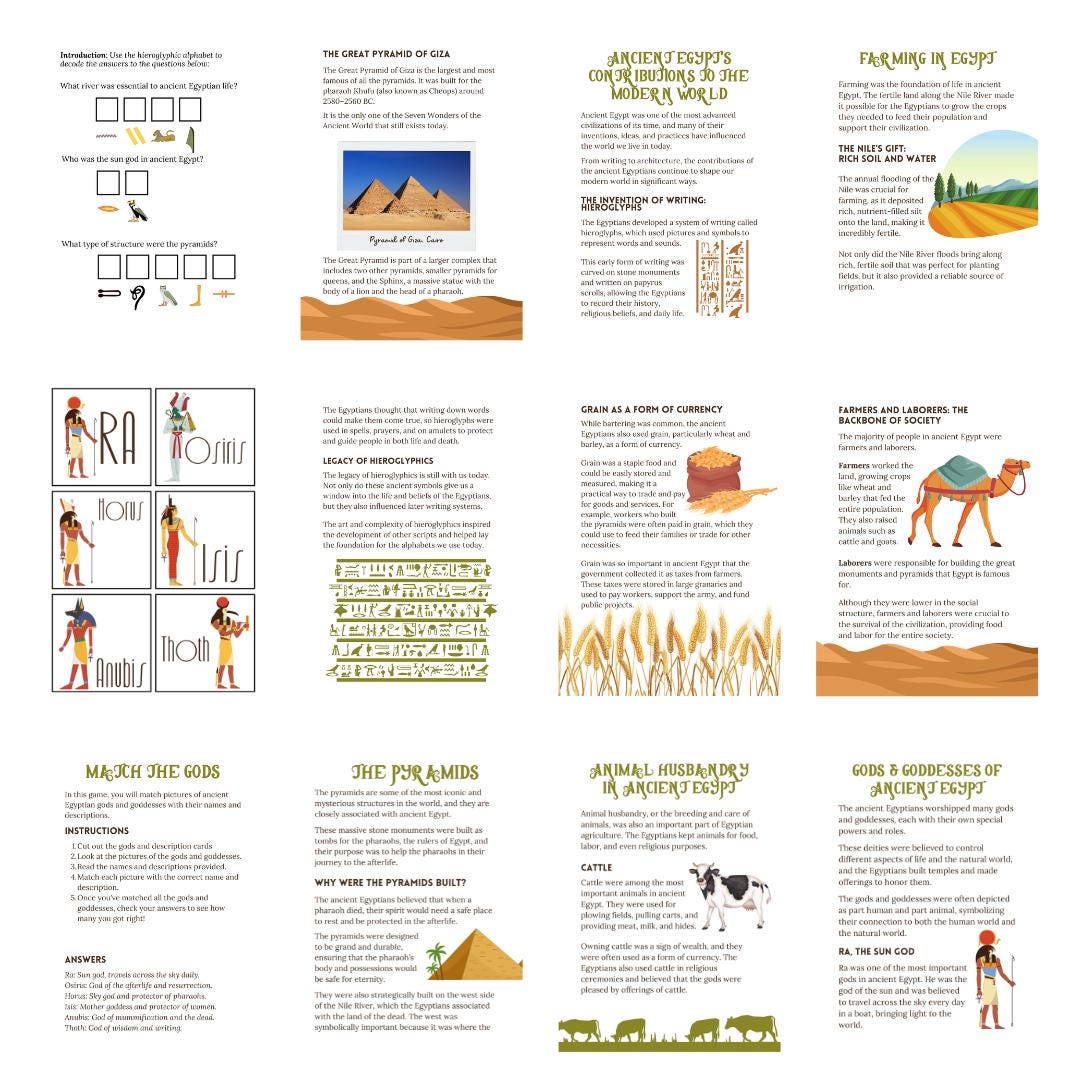Ancient Egypt | Homeschool Study Unit | Digital Download Curriculum - Etsy