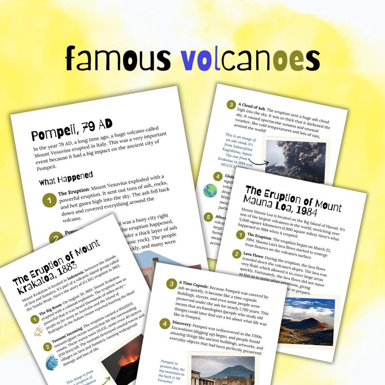 Volcanoes Homeschool Study Unit | Digital Download Curriculum - Etsy