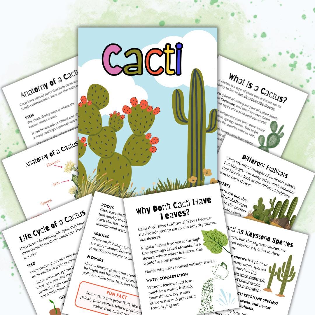 Cacti Plants Homeschool Study Unit | Digital Download Curriculum - Etsy