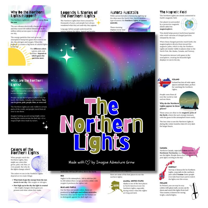 Northern Lights School - Etsy