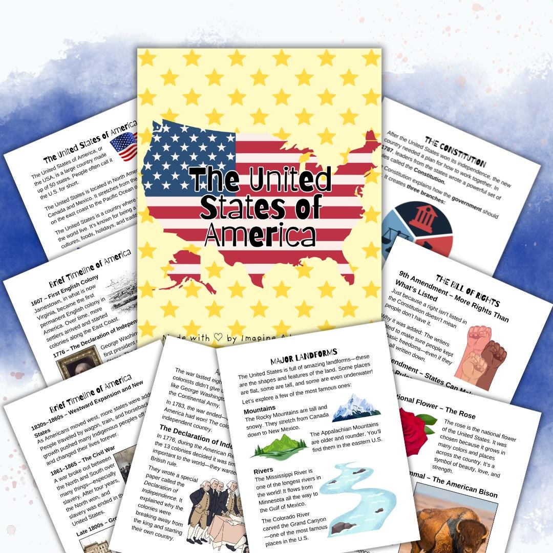 United States of America Homeschool Study Unit | Country Digital ...