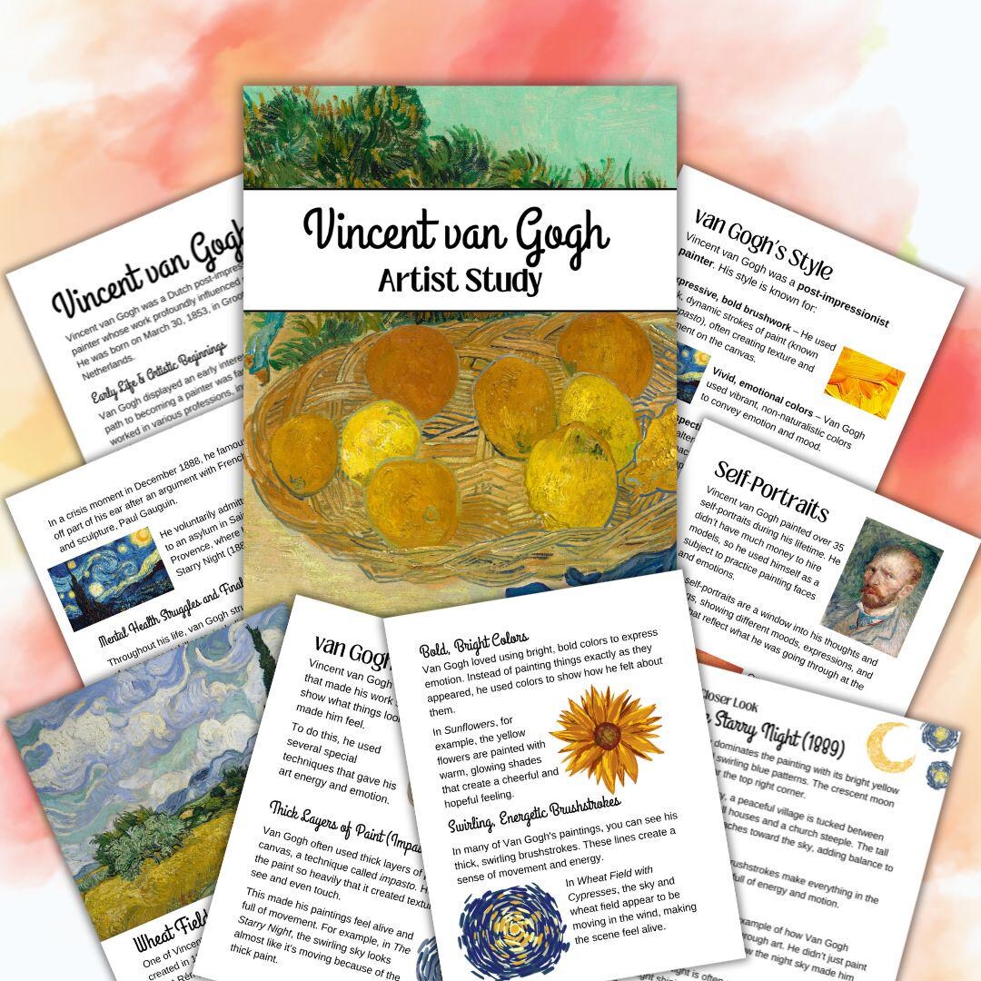 Van Gogh Artist Study | Homeschool Art Lesson | Famous Paintings ...