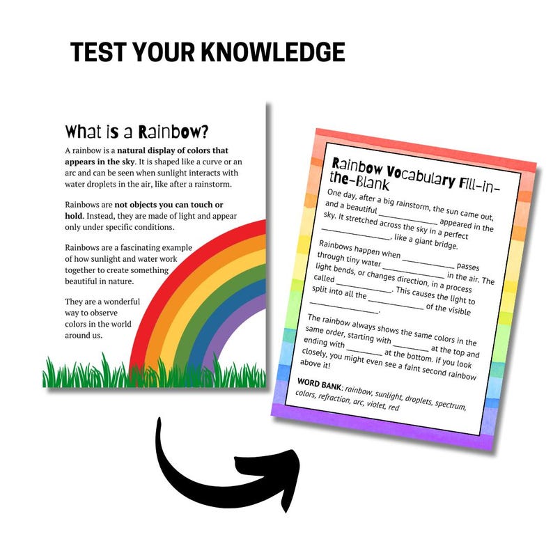 Rainbows Homeschool Mini Study Unit | Digital Download Curriculum - Etsy