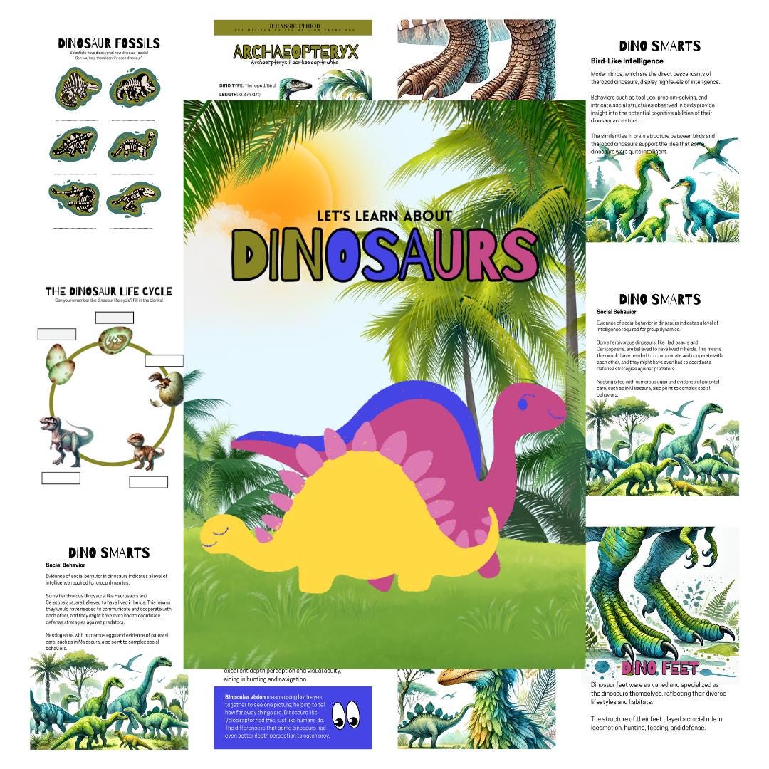 Dinosaur Homeschool Study Unit | Digital Download Curriculum - Etsy