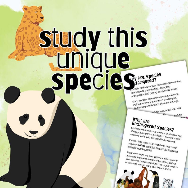 Endangered Animals Homeschool Study Unit | Digital Download Curriculum ...
