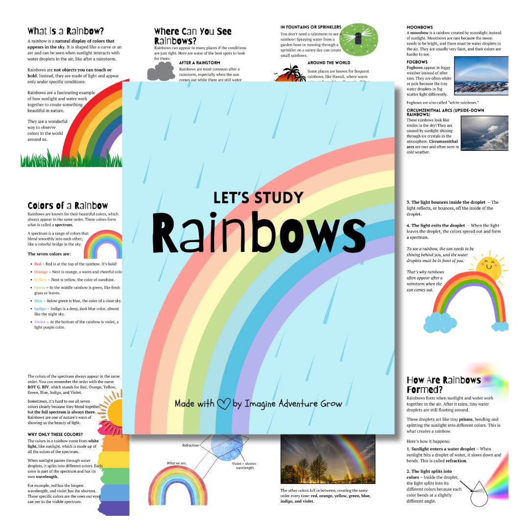 Rainbows Homeschool Mini Study Unit | Digital Download Curriculum - Etsy