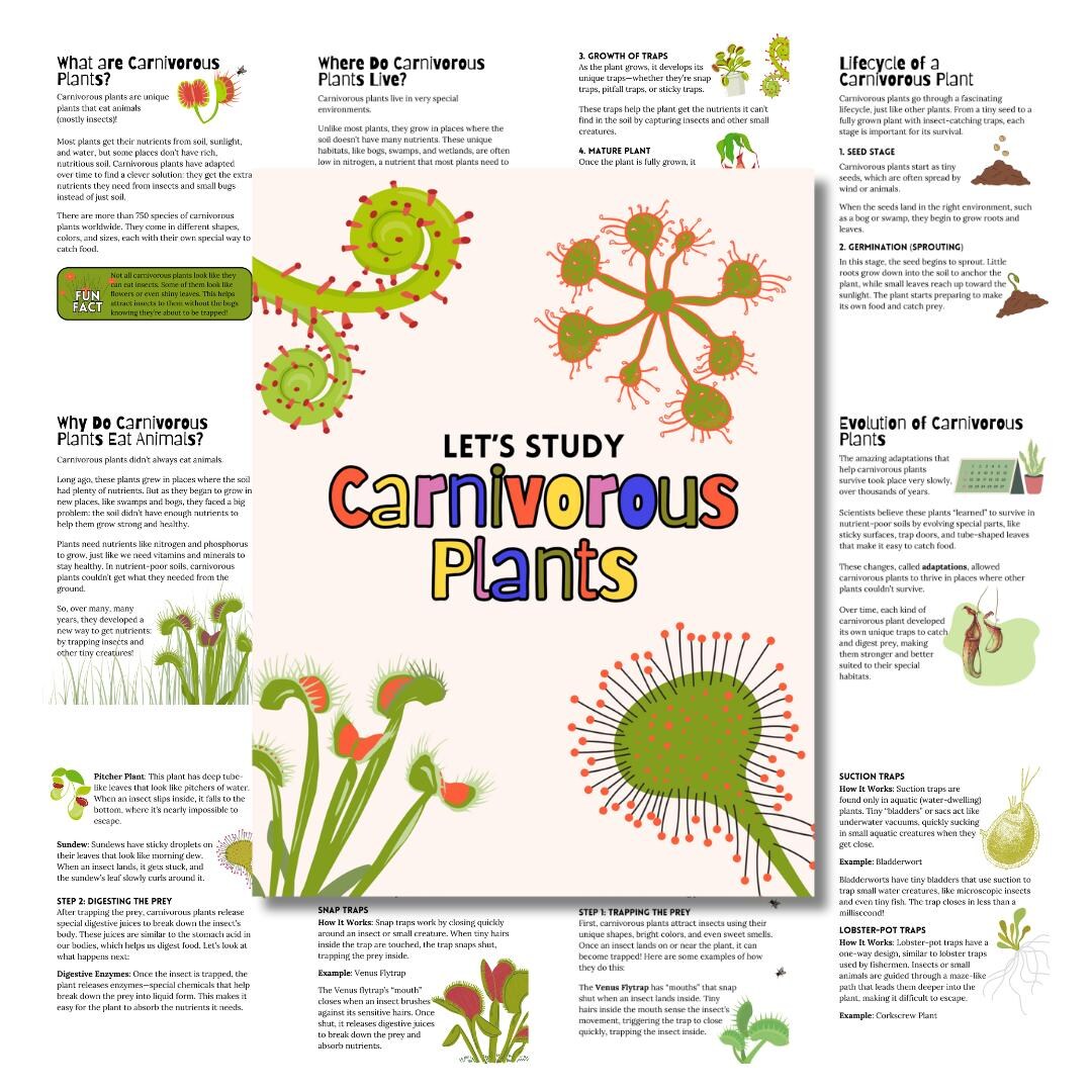 Carnivorous Plants Homeschool Study Unit | Digital Download Curriculum ...