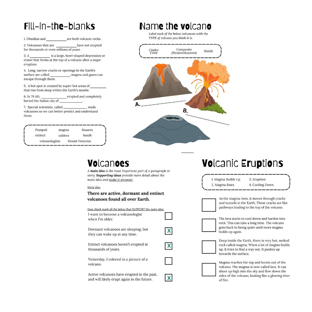Volcanoes Homeschool Study Unit | Digital Download Curriculum - Etsy