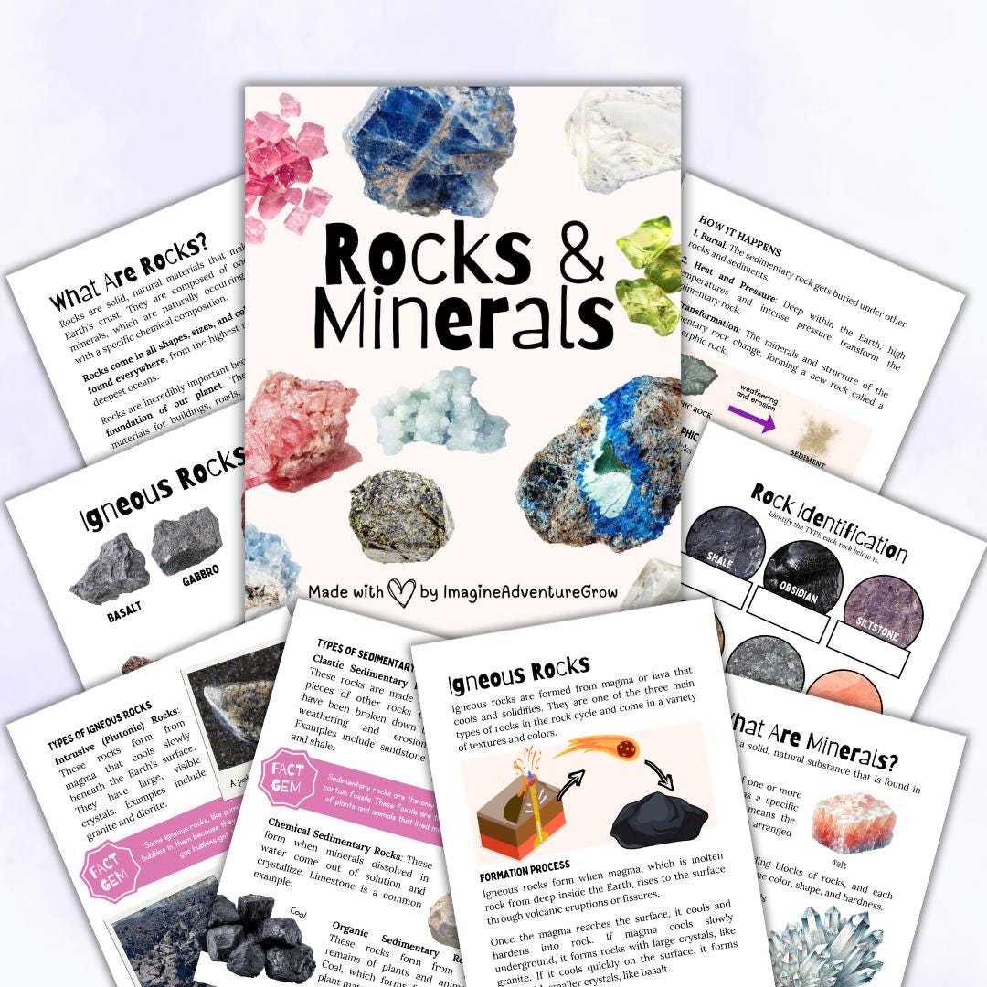 Rocks & Minerals Homeschool Science Study Unit | Digital Download ...
