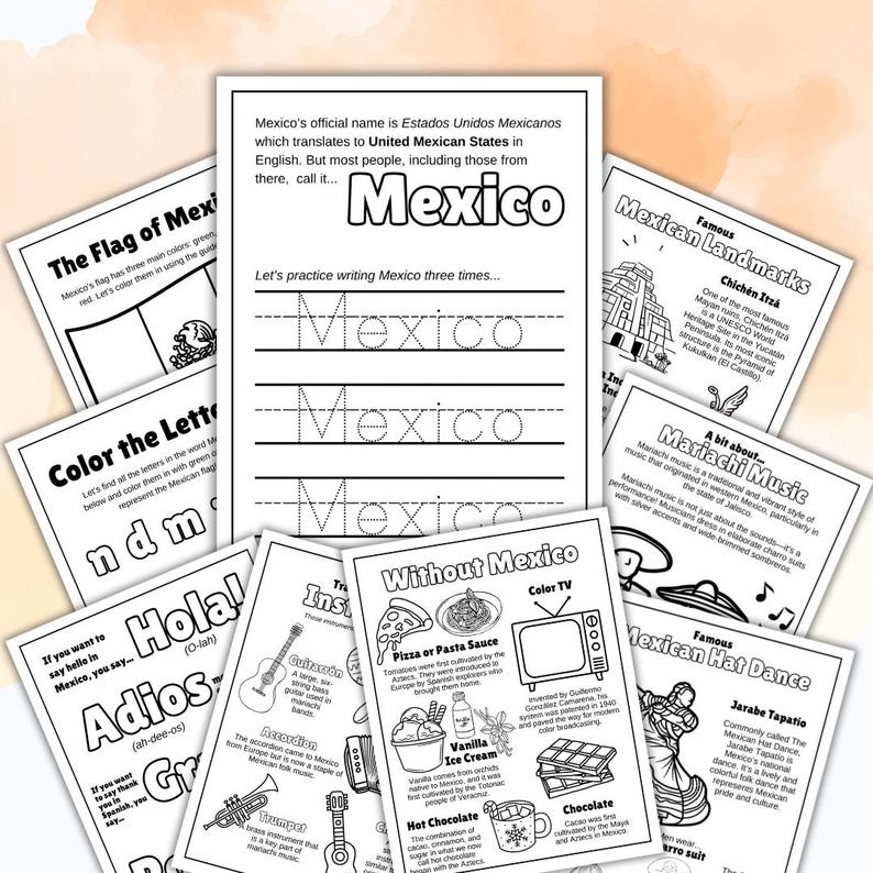 Discover Mexico: Fun Educational Printable Activity Pack | Geography ...