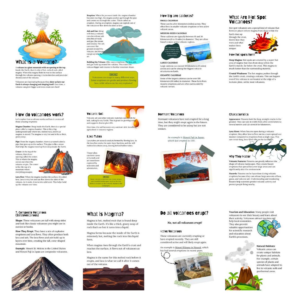 Volcanoes Homeschool Study Unit | Digital Download Curriculum - Etsy