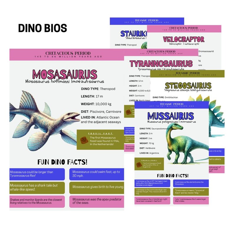 Dinosaur Homeschool Study Unit Digital Download Curriculum - Etsy