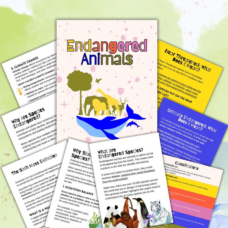 Endangered Animals Bundle for Kids | Conservation Unit | Panda Penguins ...