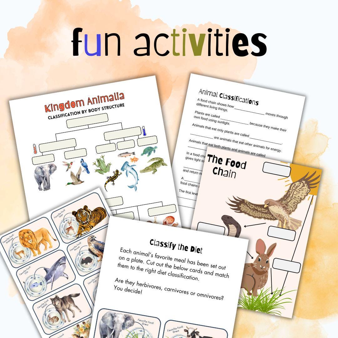 Animal Classifications Homeschool Study Unit | Digital Download ...