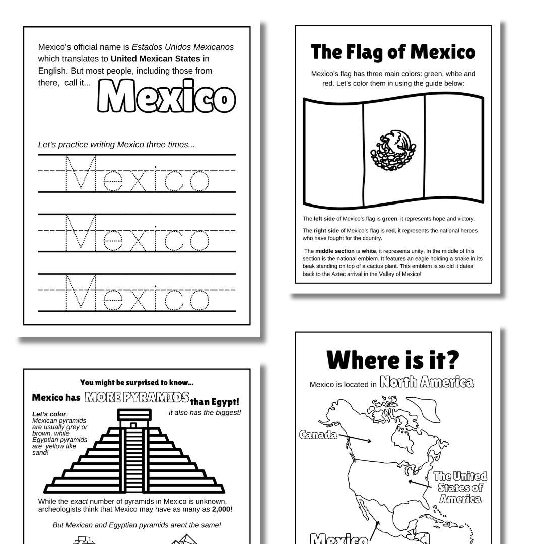 Discover Mexico: Fun Educational Printable Activity Pack | Geography ...