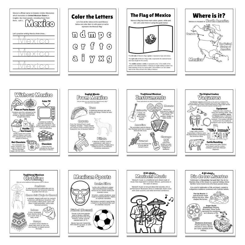 Discover Mexico: Fun Educational Printable Activity Pack | Geography ...