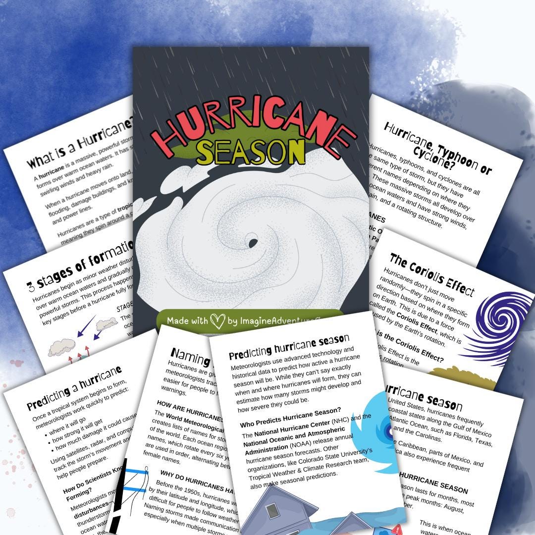 Hurricane Season Homeschool Study Unit | Weather Digital Download ...