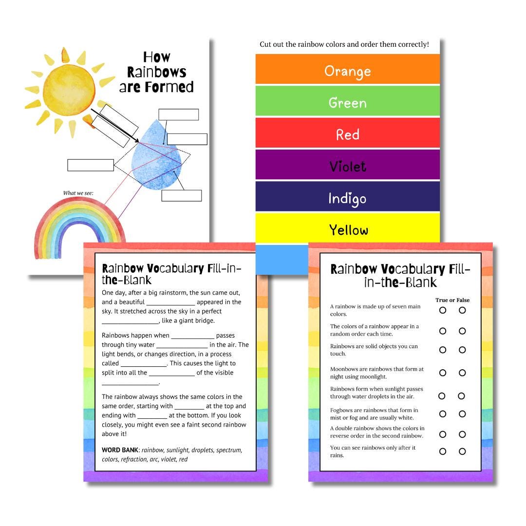 Rainbows Homeschool Mini Study Unit | Digital Download Curriculum - Etsy