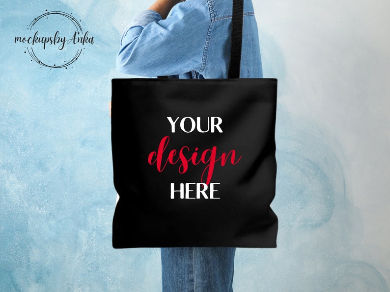 AOP Tote Bag Mockup Black AOP Tote Bag Mockup Printify Black - Etsy