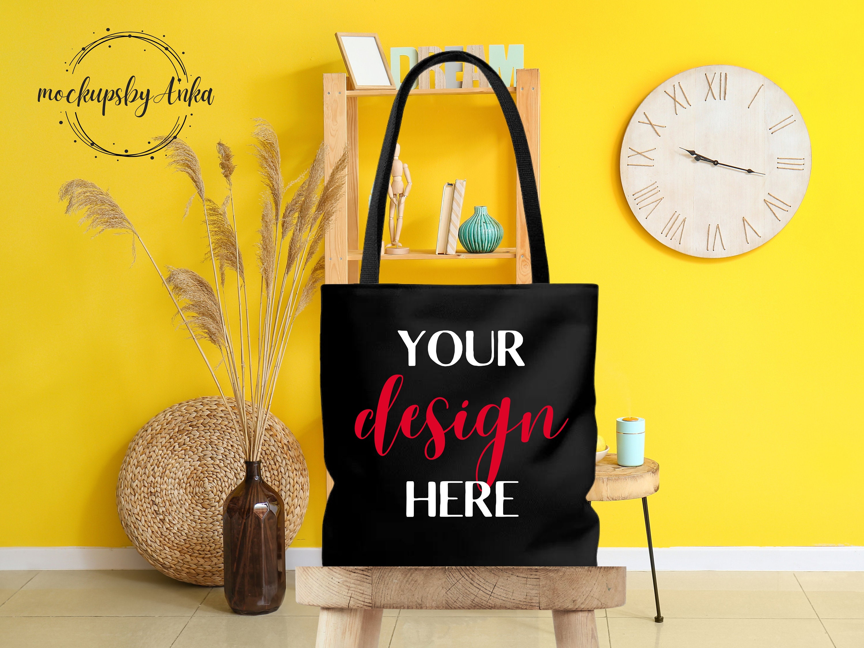 AOP Tote Bag Black Mockup Bundle With Size Chart AOP Tote Bag - Etsy