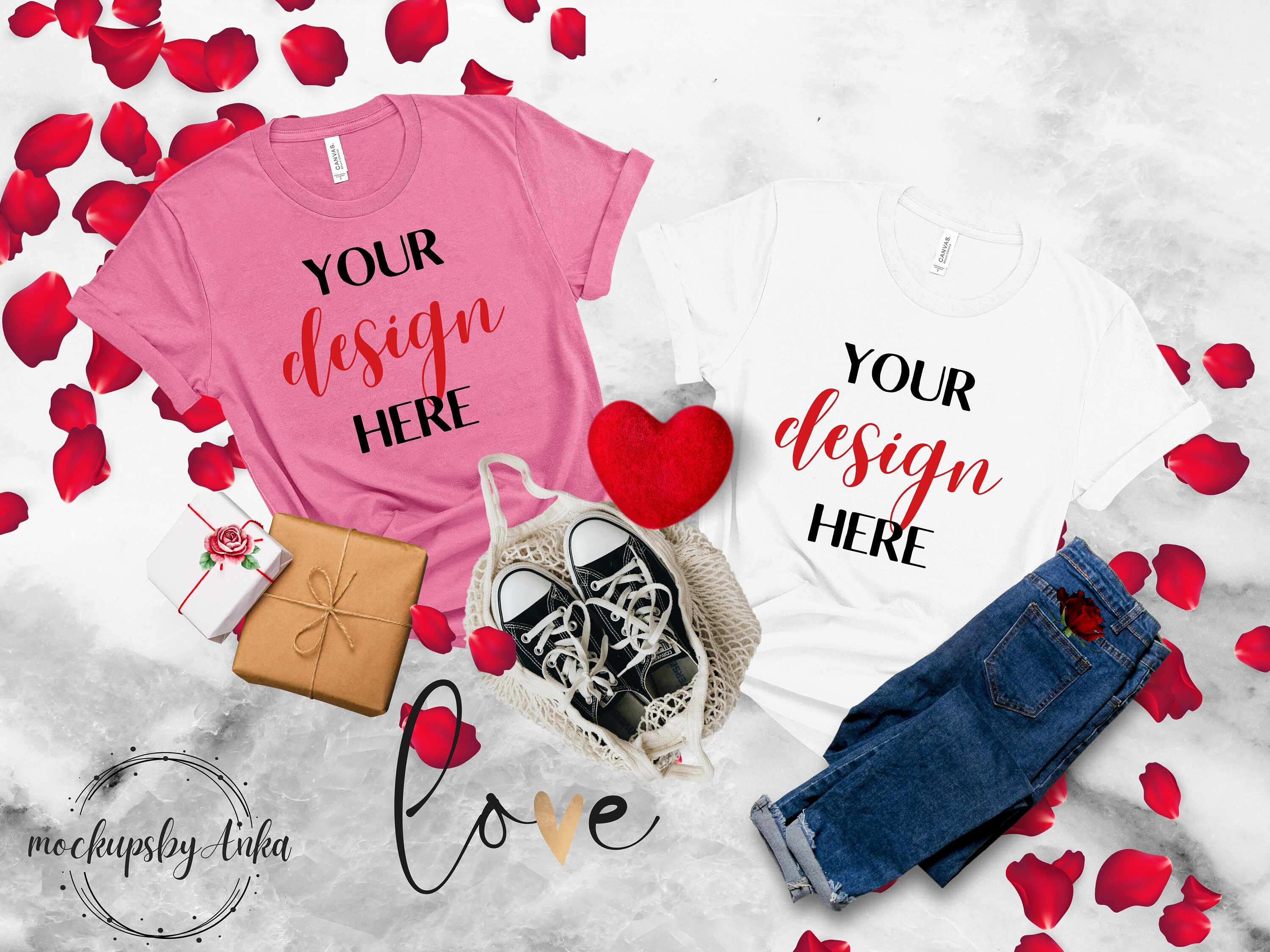Valentines Day Couple Tshirt Mockup Bundle Valentine's - Etsy