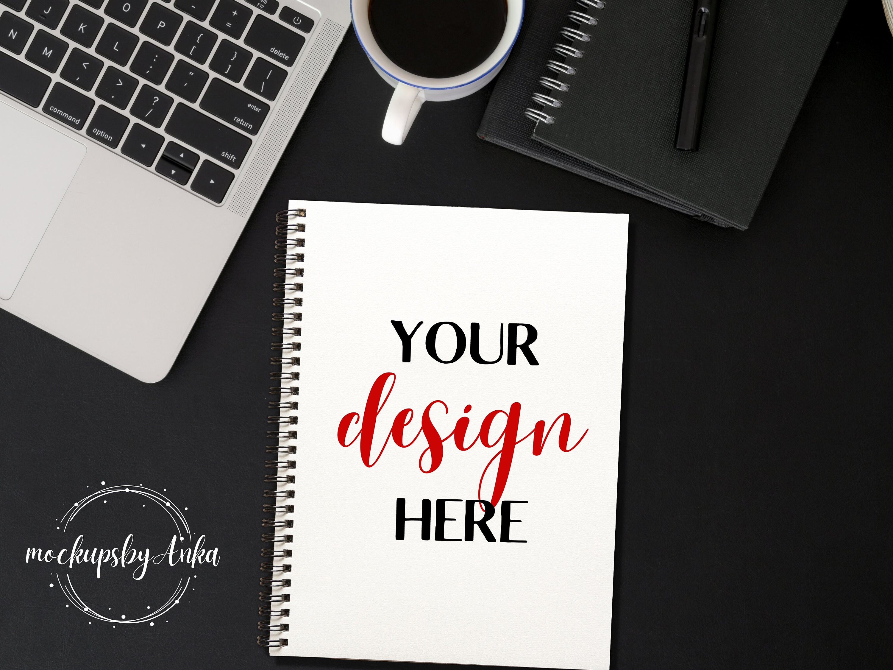 Spiral Bound Notebook Mockup, A5 Notebook Mock Up, Notebook Mockup PSD ...