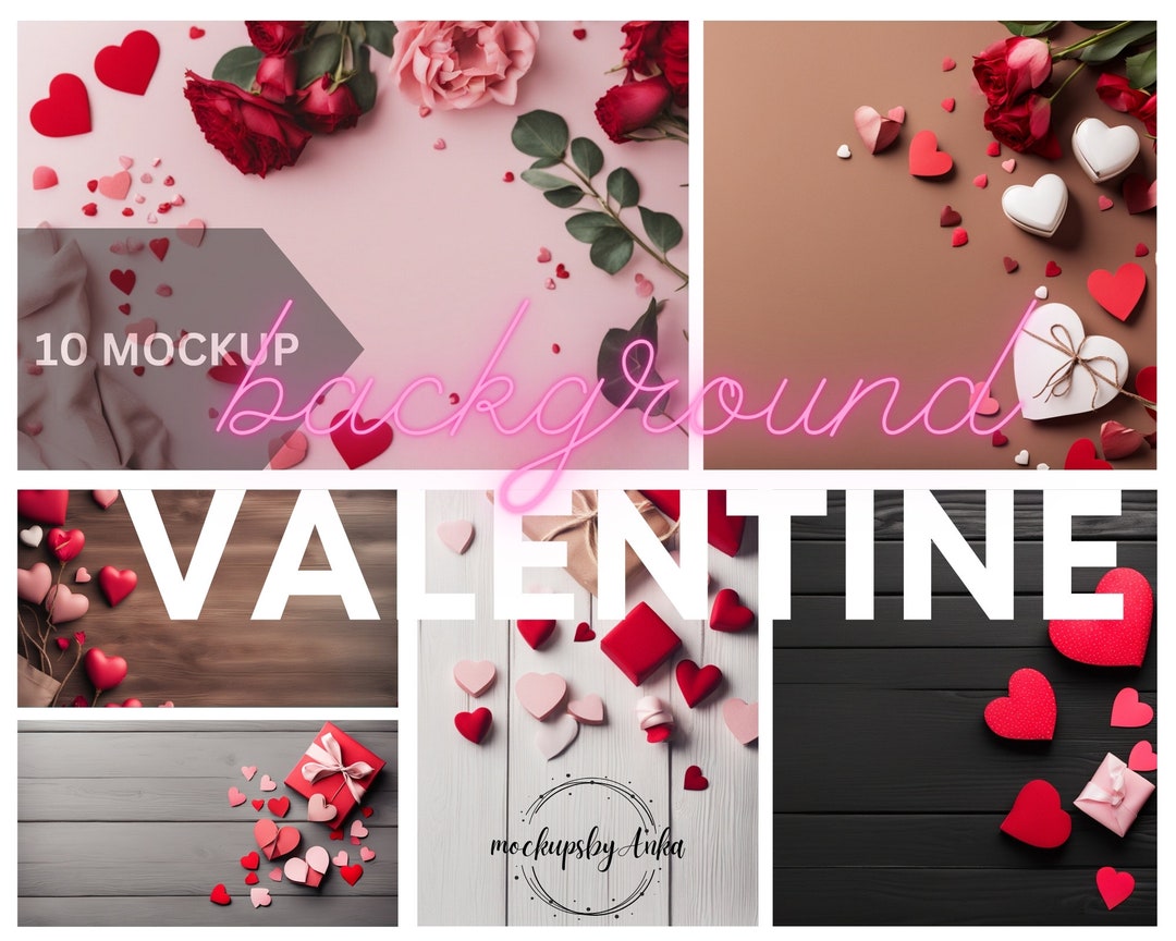 10x Valentines Day Background Mockup Bundle, Valentines Day Mockup ...
