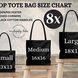 8x AOP Tote Bag Size Chart, AOP Tote Size Chart, Tote Bag Mockup Printify, AOP Tote Bag Size ...