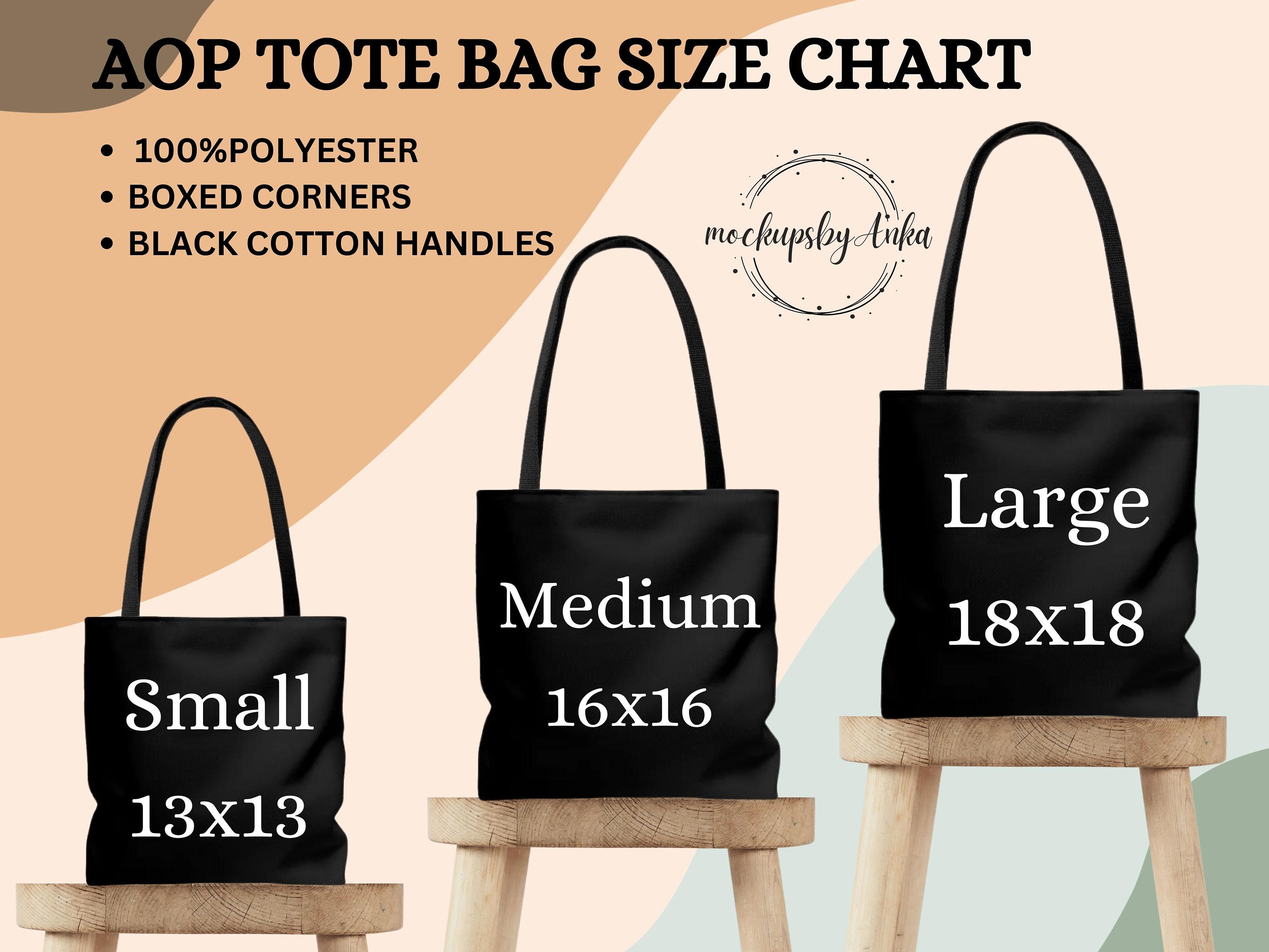 8x AOP Tote Bag Size Chart AOP Tote Size Chart Tote Bag - Etsy