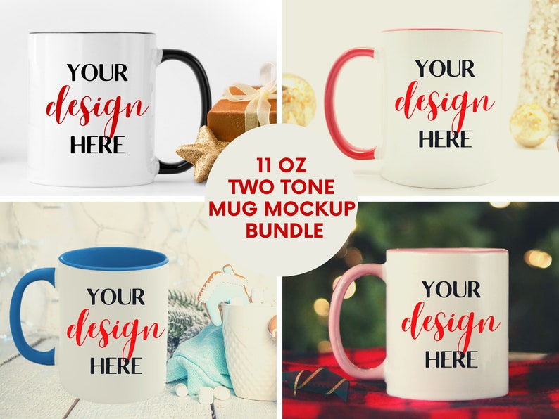 Mug Mockup Bundle , 2 Mugs Mockup, 11 Oz Two Tone Mugs Mockup Bundle ...